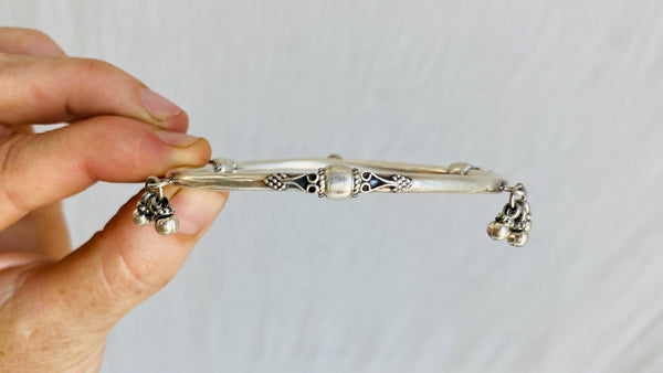 Pair of Sterling Silver Indian Bangles. Jingles!