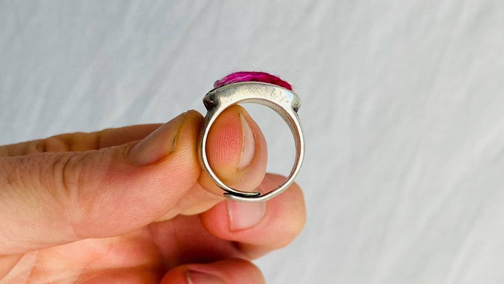 Hmong Silk Embroidered Ring. Adjustable