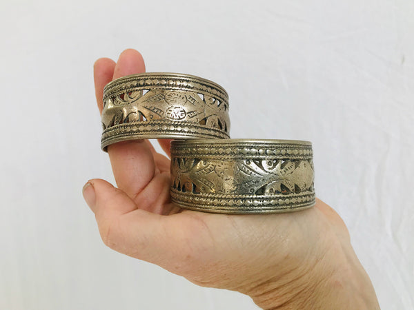 Vintage Pair of Tribal Bangles. Kuchi.