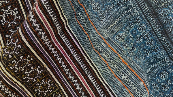 Vintage Hmong Indigo Shrug. Batik, Embroidered, Applique. Repurpose...